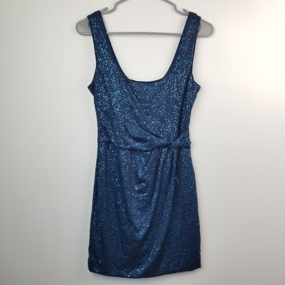 Love Reign | Dresses | Love Reign Blue All Over Sequin Knotted Waist ...